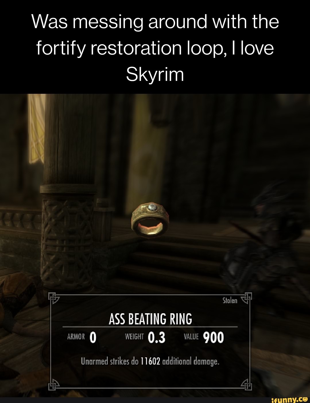 Was messing around with the fortify restoration loop, I love Skyrim I ...