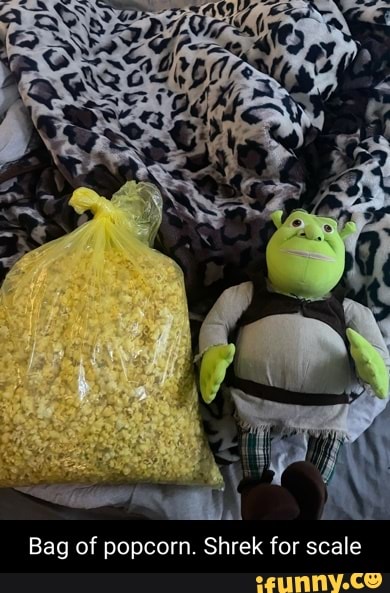 Bag of popcorn. Shrek for scale - iFunny