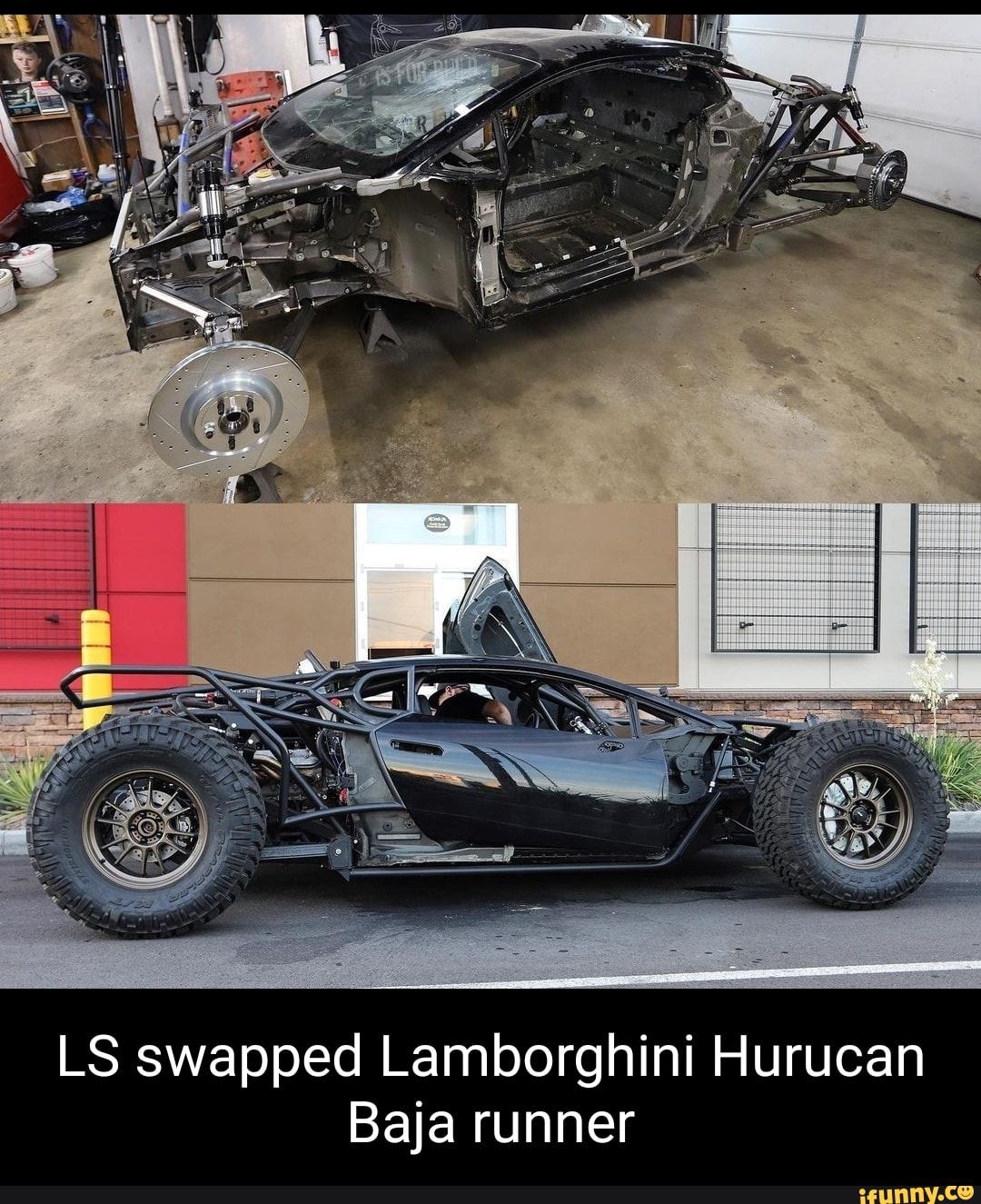 LS swapped Lamborghini Hurucan Baja runner - iFunny