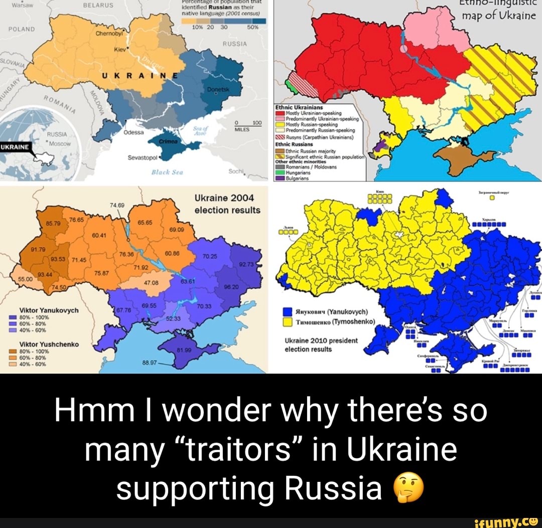 Map of Ukraine Ukraine 2004 election results Hmm I wonder why there's ...