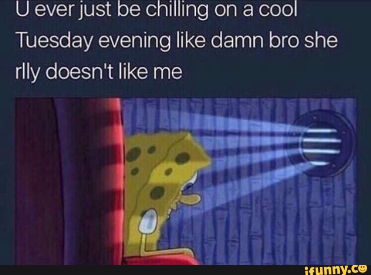 U everjust be chilling on a cool Tuesday evening like damn bro she rIIy ...