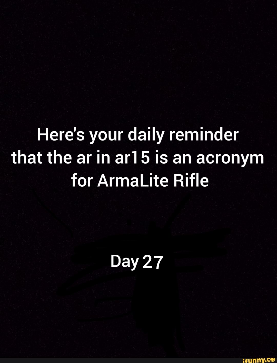 Here's your daily reminder that the ar in ar15 is an acronym for ...