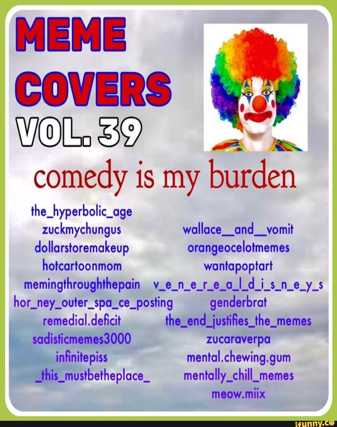 MEME COVERS comedy is my burden walllocs__enel__venait ...