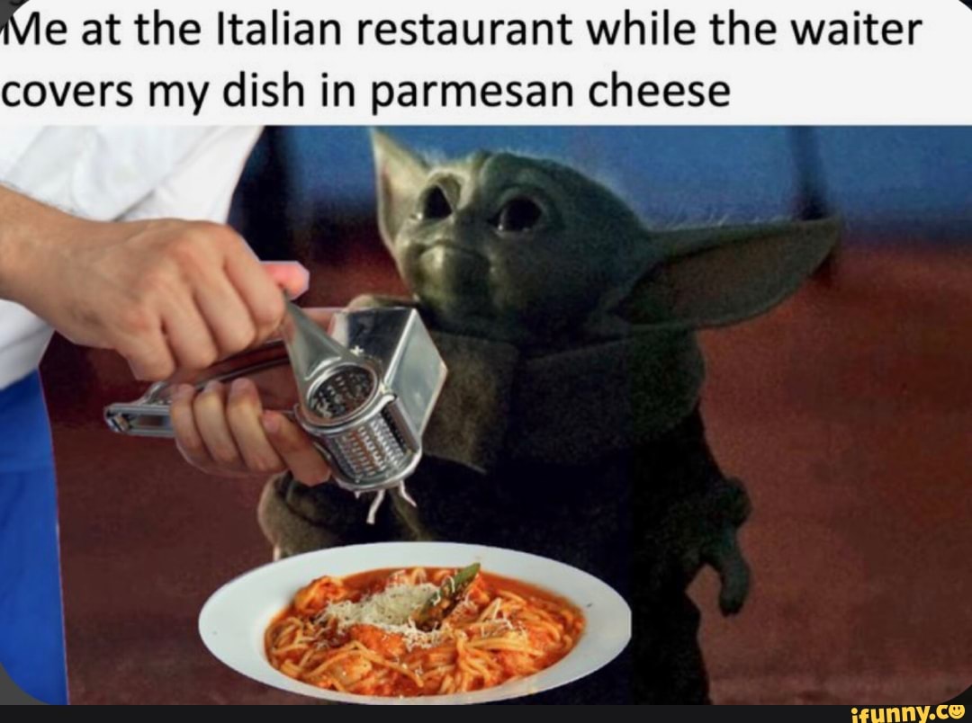 Me at the Italian restaurant while the waiter covers my dish in ...