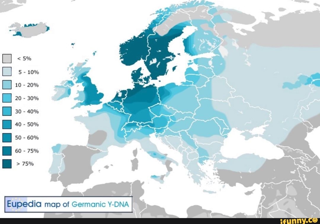 Eupedia map of Germanic y-DNA - iFunny