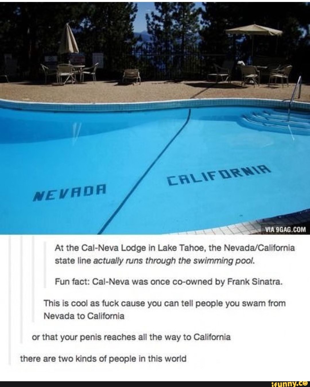 AI the Cal-Neva Lodge m Lake Tahoe, the Nevada/Cahforma state hne ...