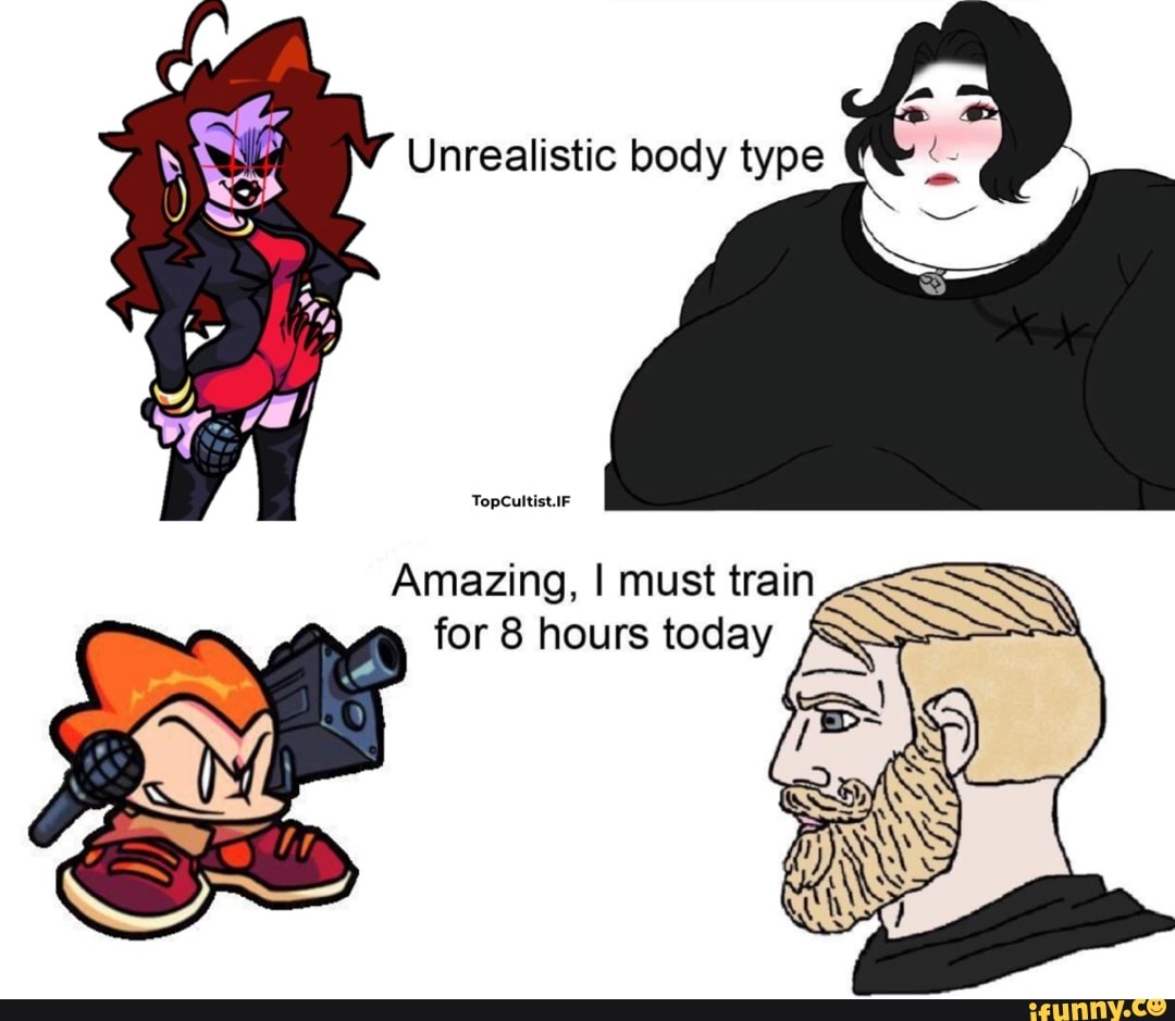 Unrealistic body type Amazing, I must train for 8 hours today - iFunny