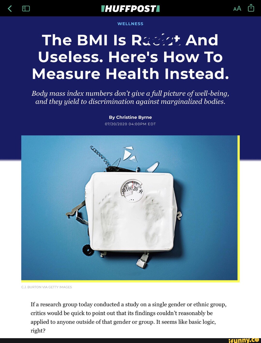HUFFPOST aA WELLNESS The BMI Is And Useless. Here's How To Measure ...