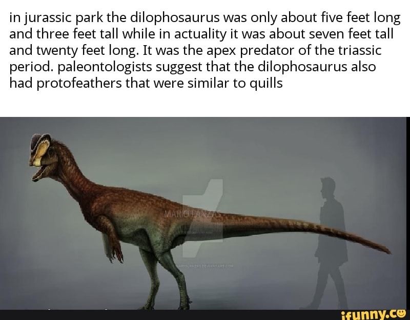 In jurassic park the dilophosaurus was only about five feet long and ...