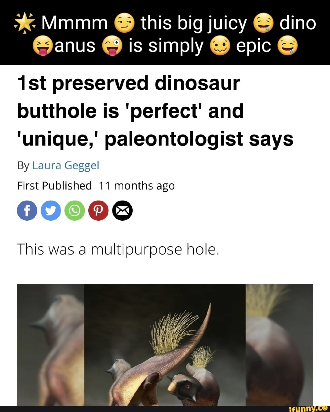 Mmmm this big juicy dino @anus @ is simply epic preserved dinosaur ...