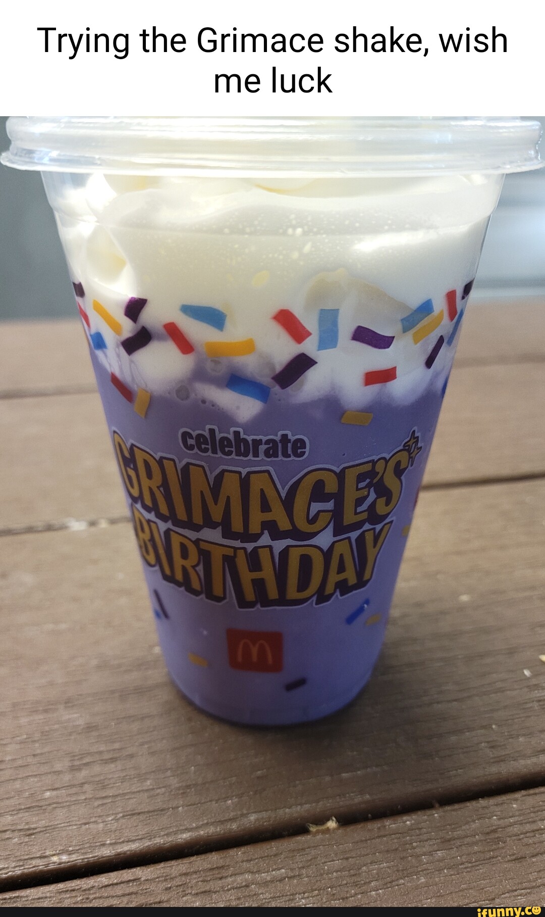 Trying the Grimace shake, wish me luck - iFunny