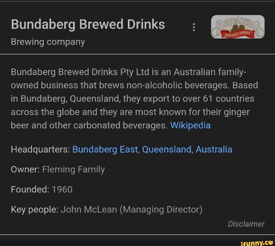 Bundaberg Brewed Drinks Brewing company Bundaberg Brewed Drinks Pty Ltd ...