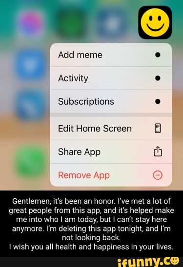 Add meme e Activity Subscriptions Edit Home Screen Share App Re App ...