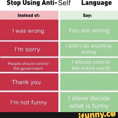 Stop Using Anti-Self Language Say: I was wrong \'m sot People should ...