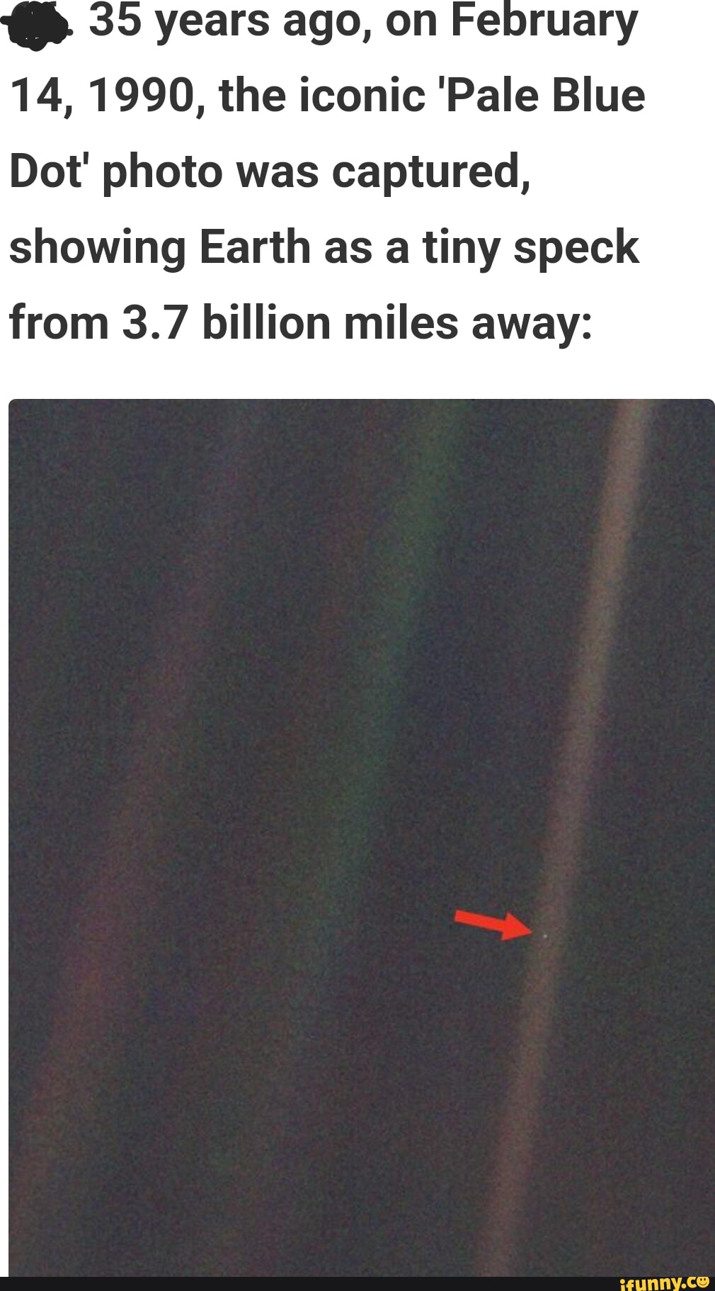 35 years ago, on Feb 14, 1990, the iconic 'Pale Blue Dot' photo was ...