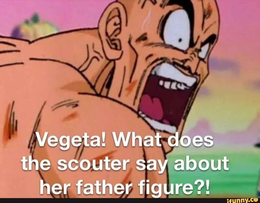 Vegeta! What does the scouter say about her father figure?! - iFunny