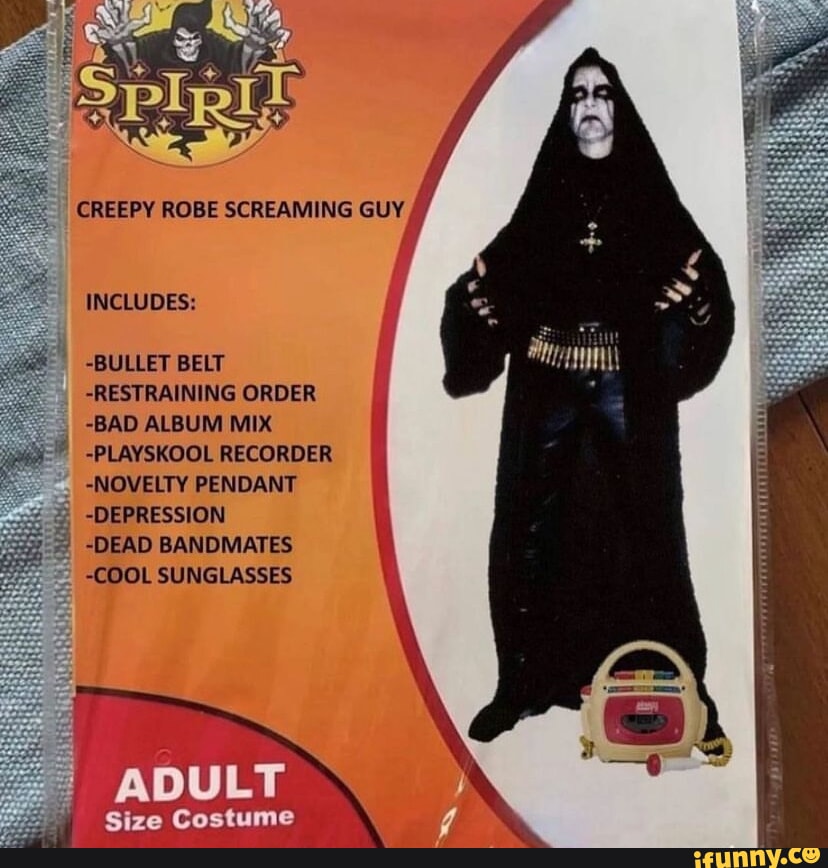 CREEPY ROBE SCREAMING GUY INCLUDES: -BULLET BELT -RESTRAINING ORDER ...