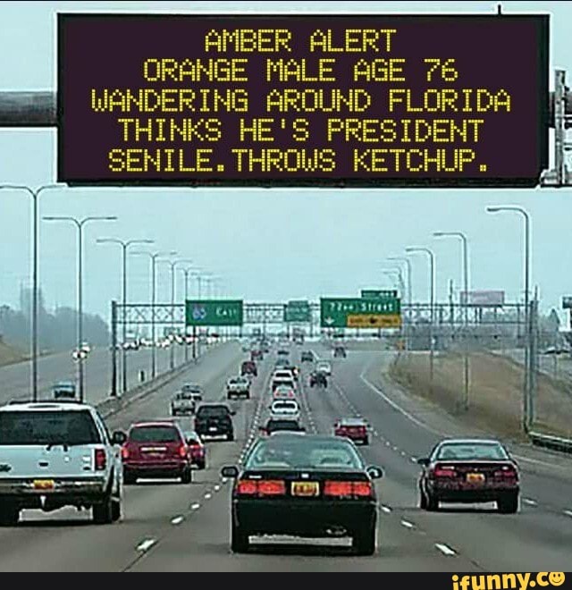 AMBER SLERT QRANGE MALE AGE OER Gs FLORICA FRESIDENT ff THIES HE'S ...