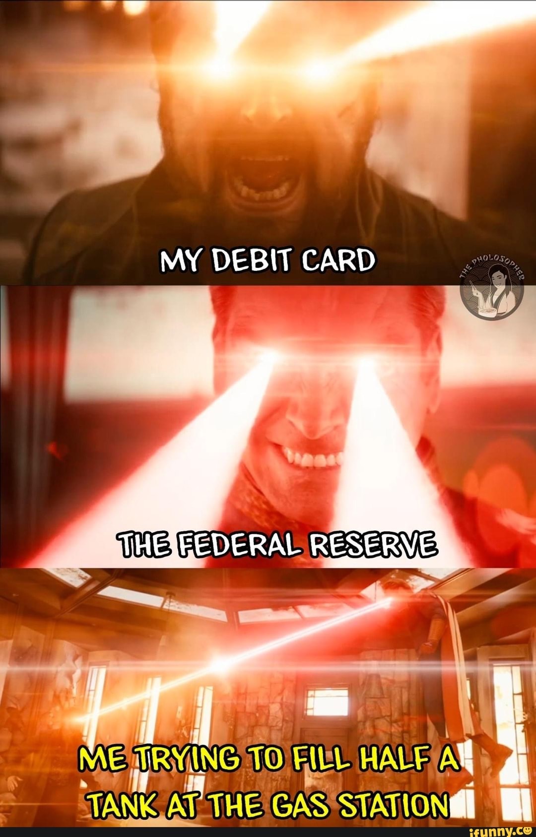 MY DEBIT CARD FEDERAL RESERVE HALE TANK AT THE GAS STATIONG) - iFunny