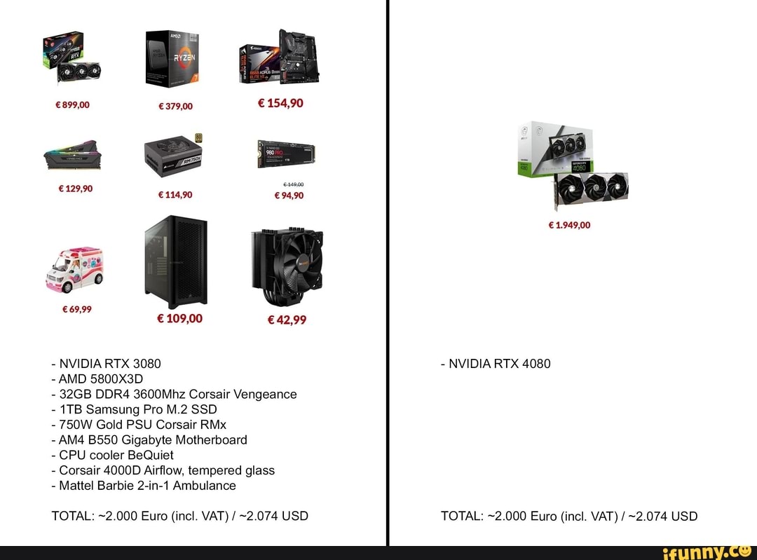 Wa 154,90 - NVIDIA RTX 3080 - NVIDIA RTX 4080 - AMD 5800X3D 109,00 ...