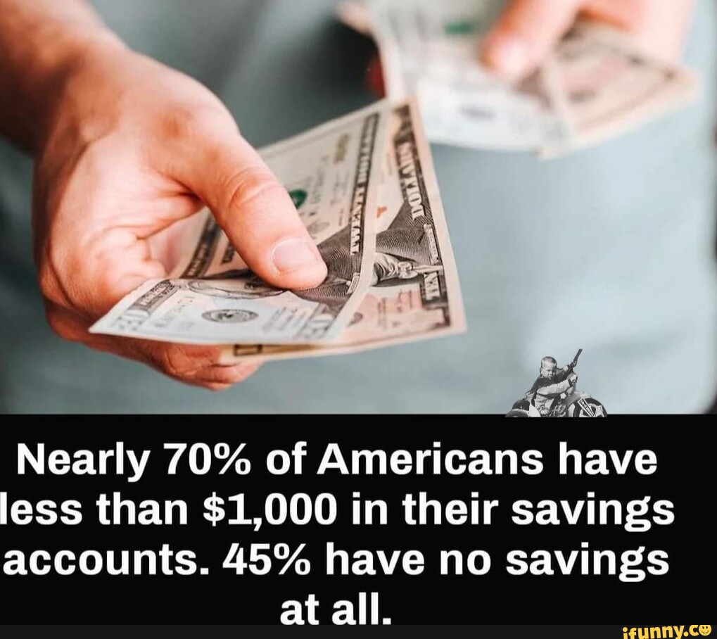 Nearly 70% of Americans have less than $1,000 in their savings accounts ...