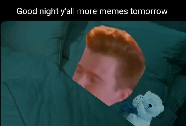 Good night y'all more memes tomorrow - )