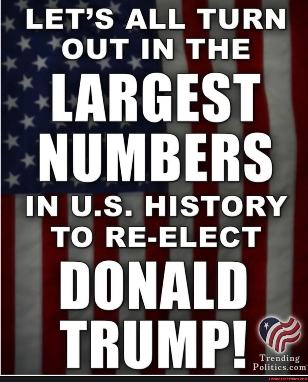 LET'S ALL TURN OUT IN THE LARGEST NUMBERS IN U.S. HISTORY TO RE-ELECT ...