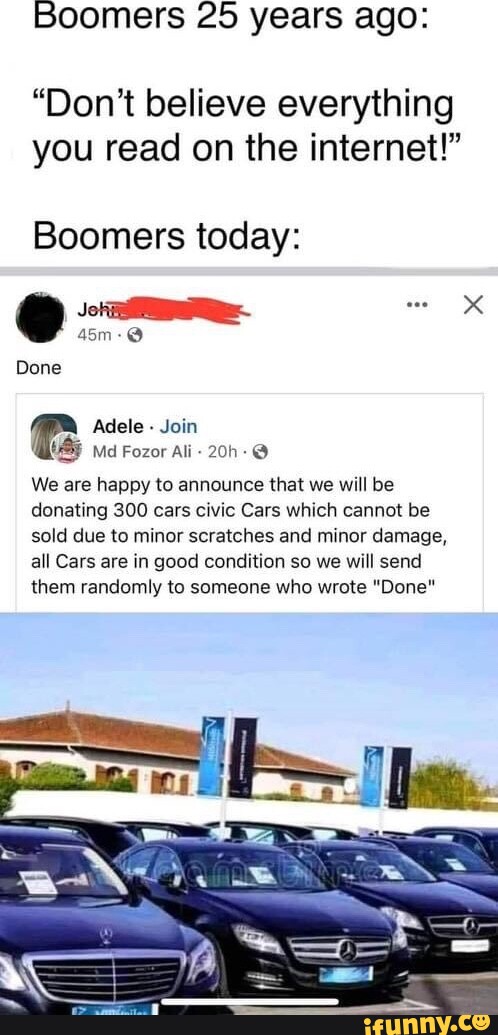 Boomers 25 years ago: "Don't believe everything you read on the ...