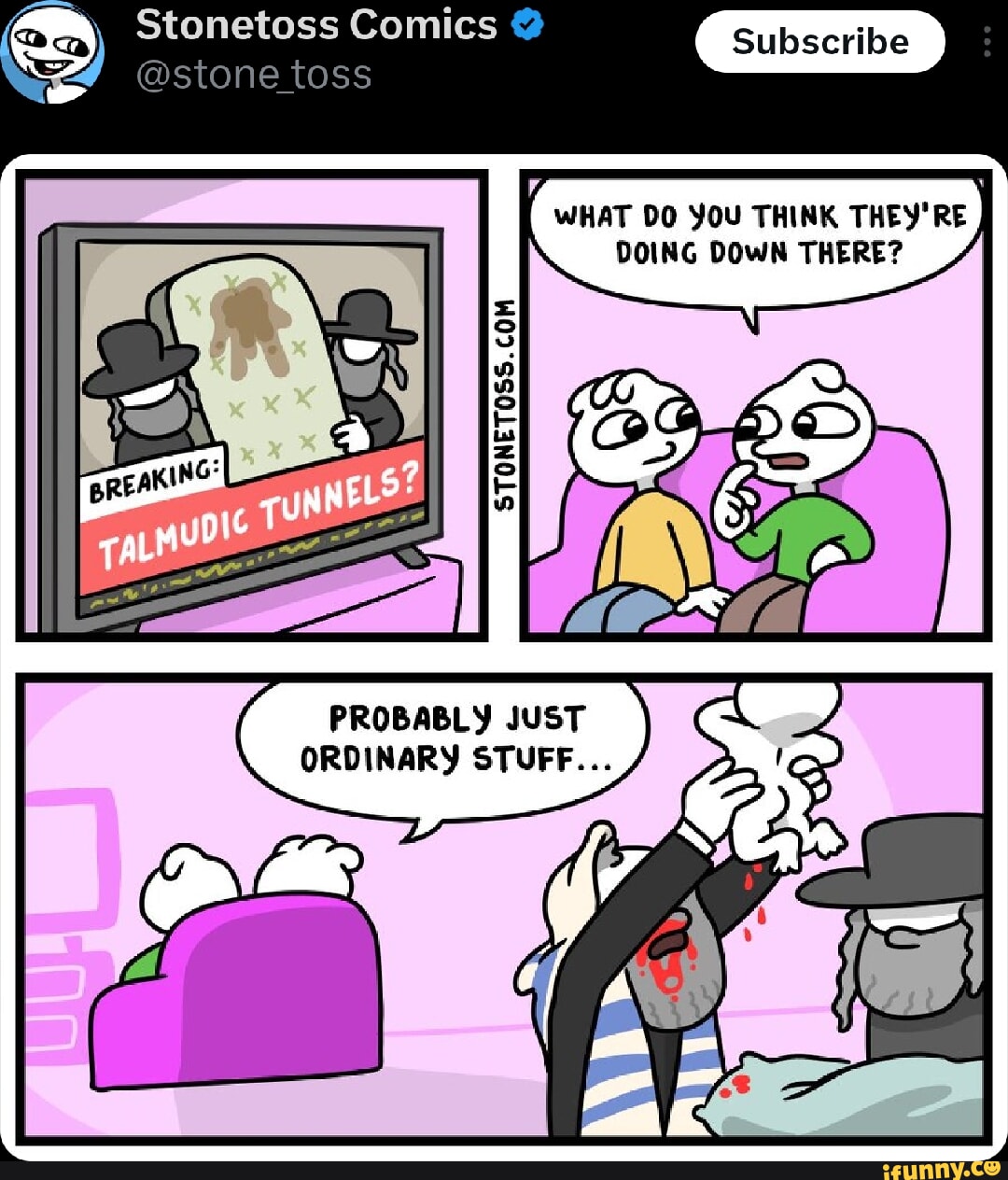 Stonetoss Comics @ Subscribe WHAT DO YOU THINK THEY DOING DOWN THERE? @stone toss PROBABLY JUST ...