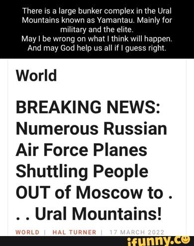 There is a large bunker complex in the Ural Mountains known as Yamantau ...