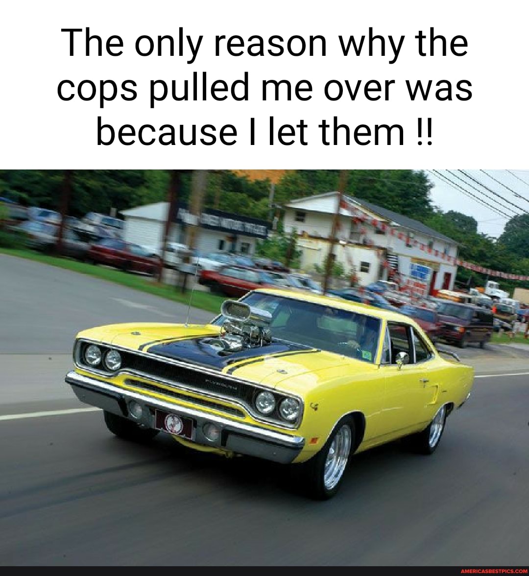 The only reason why the cops pulled me over was because I let them ...