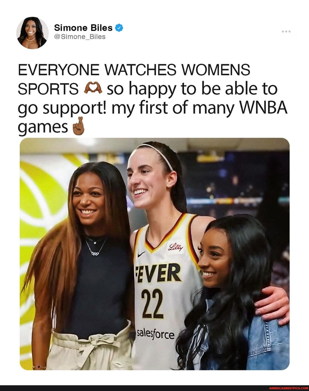 Simone Biles & Gabby Thomas showed love to the Indiana Fever while attending their first ever ...