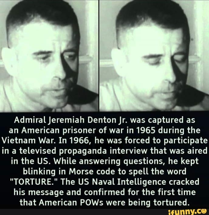 Admiral Jeremiah Denton Jr. was captured as an American prisoner of war ...