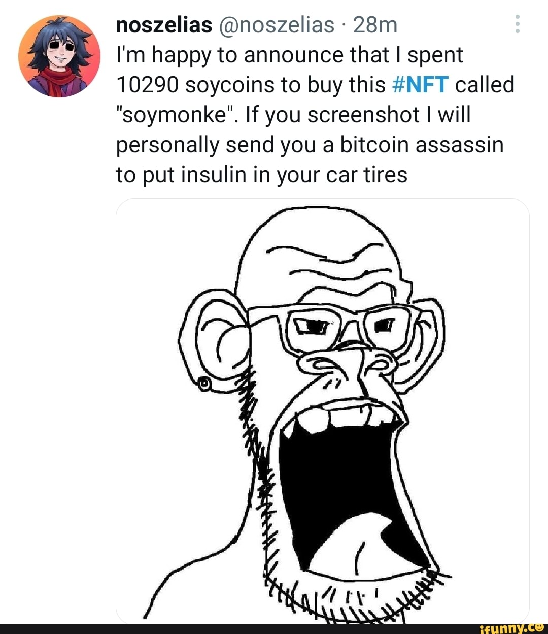 Noszelias @noszelias I'm happy to announce that I spent 10290 soycoins ...