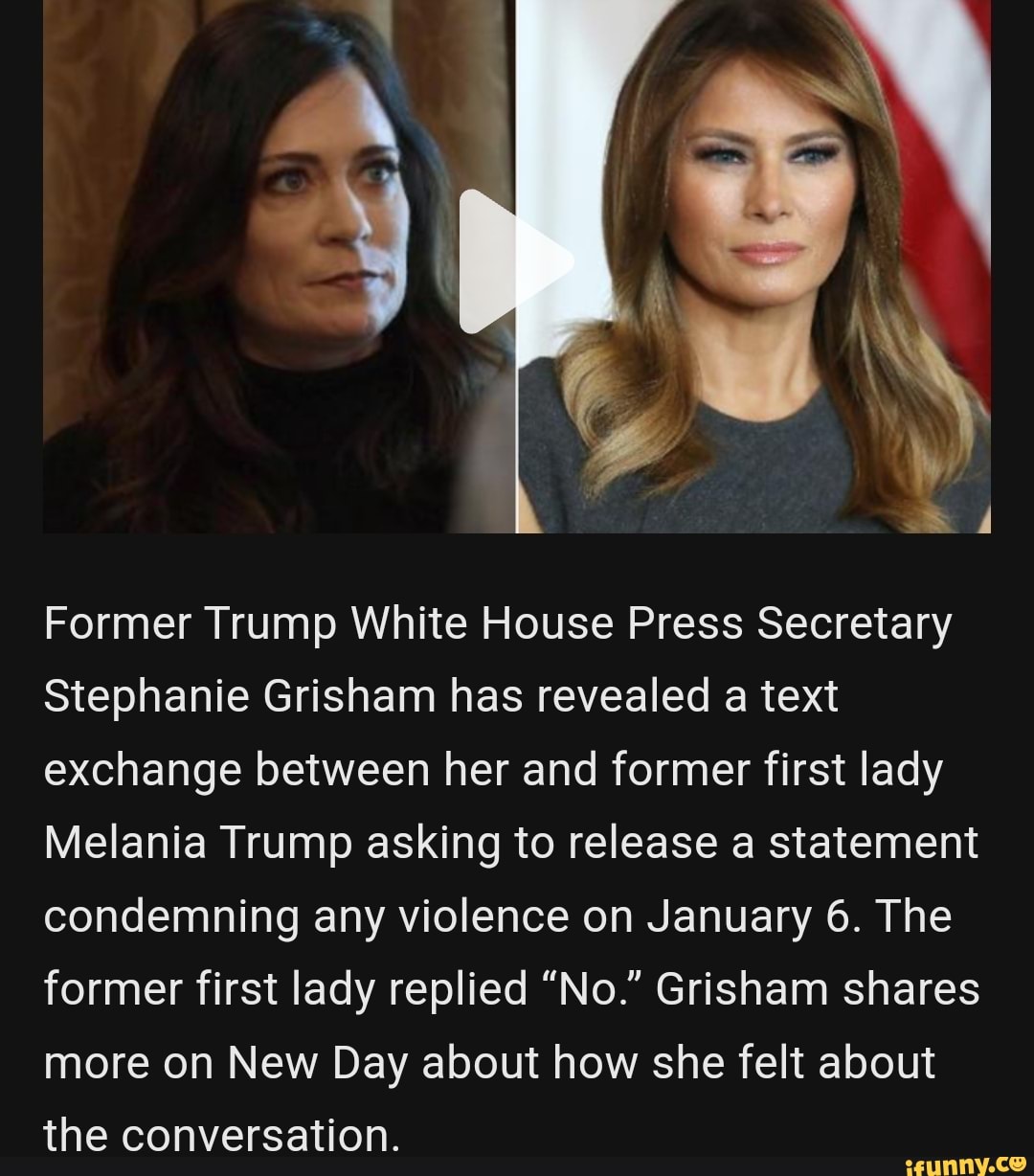 Former Trump White House Press Secretary Stephanie Grisham has revealed ...