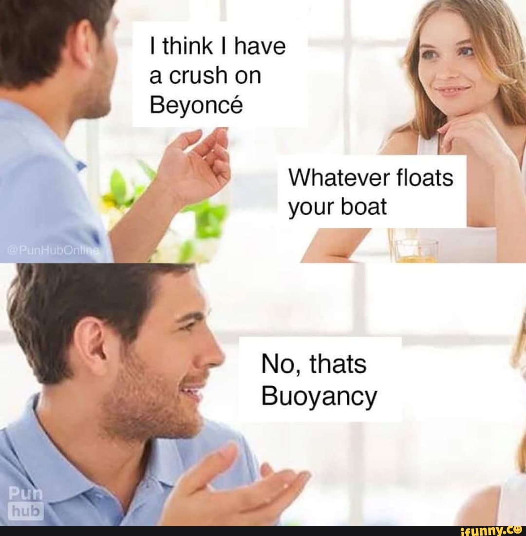 Beyoncé Whatever floats your boat I No, thats Buoyancy - iFunny