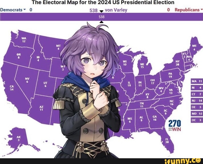 The Electoral Map for the 2024 US Presidential Election Democrats* 0 ...