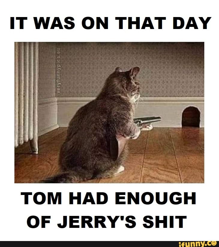 IT WAS ON THAT DAY TOM HAD ENOUGH OF JERRY'S SHIT - iFunny