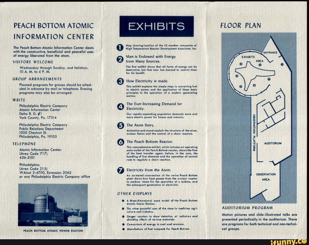 Visitor Guide Circa 1960 Inside PEACH BOTTOM ATOMIC INFORMATION visitor-guide-circa-1960-inside-peach-bottom-atomic-information