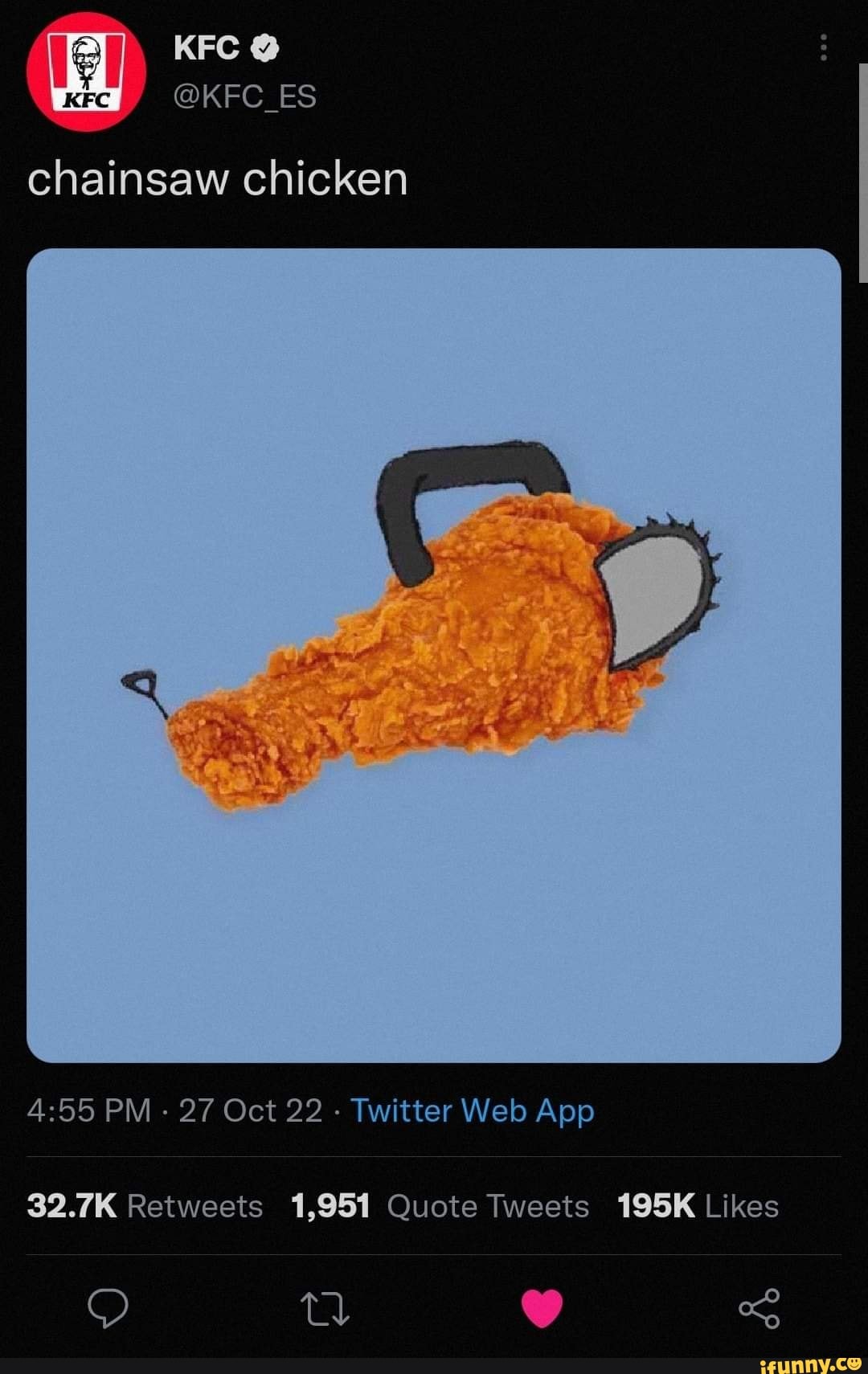 Chainsaw chicken - iFunny