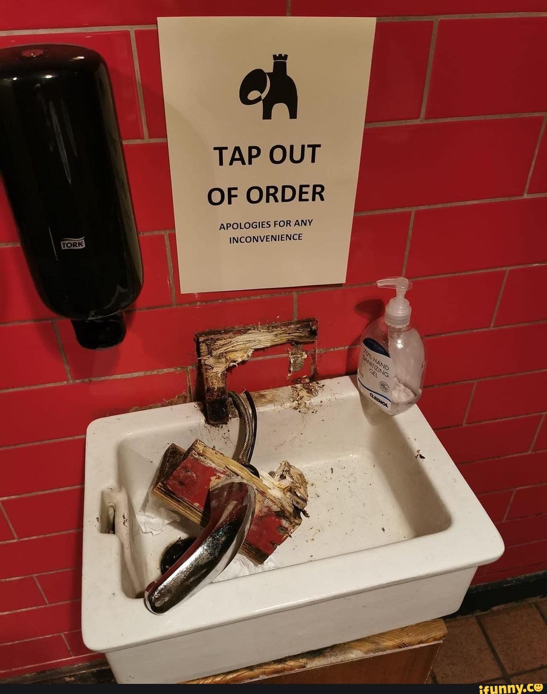 TAP OUT OF ORDER APOLOGIES FOR ANY INCONVENIENCE - iFunny