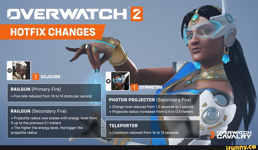 OVERWATCH HOTFIX CHANGES SOJOURN RAILGUN (Primary Fire) SYMMETRA " Fire ...