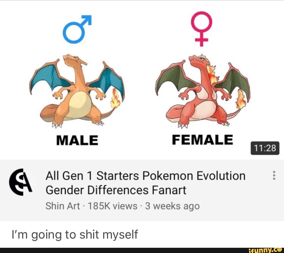 @ AII Gen 1 Starters Pokemon Evolution Gender Differences Fanart Shin ...
