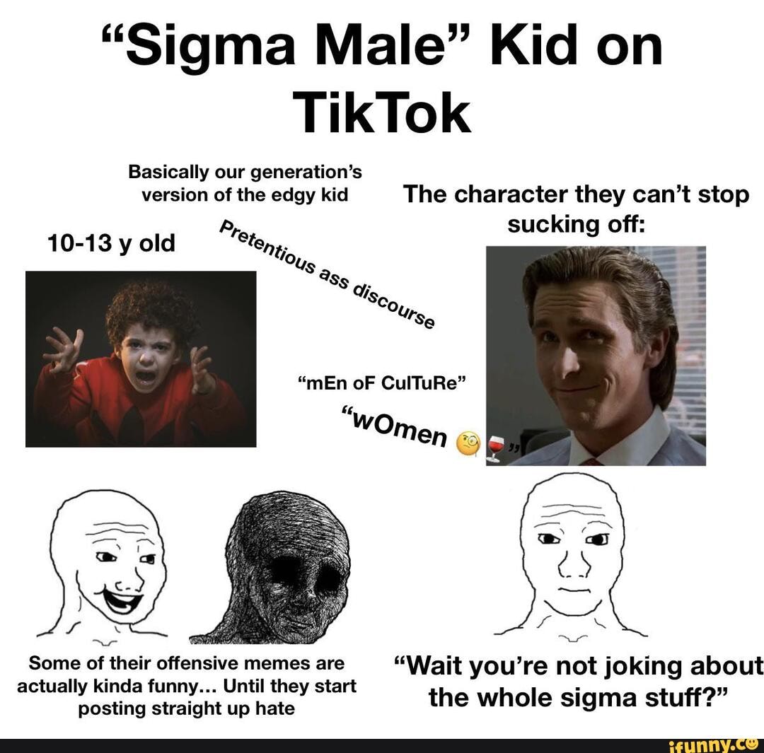 "Sigma Male" Kid on TikTok Basically our generation's version of the ...