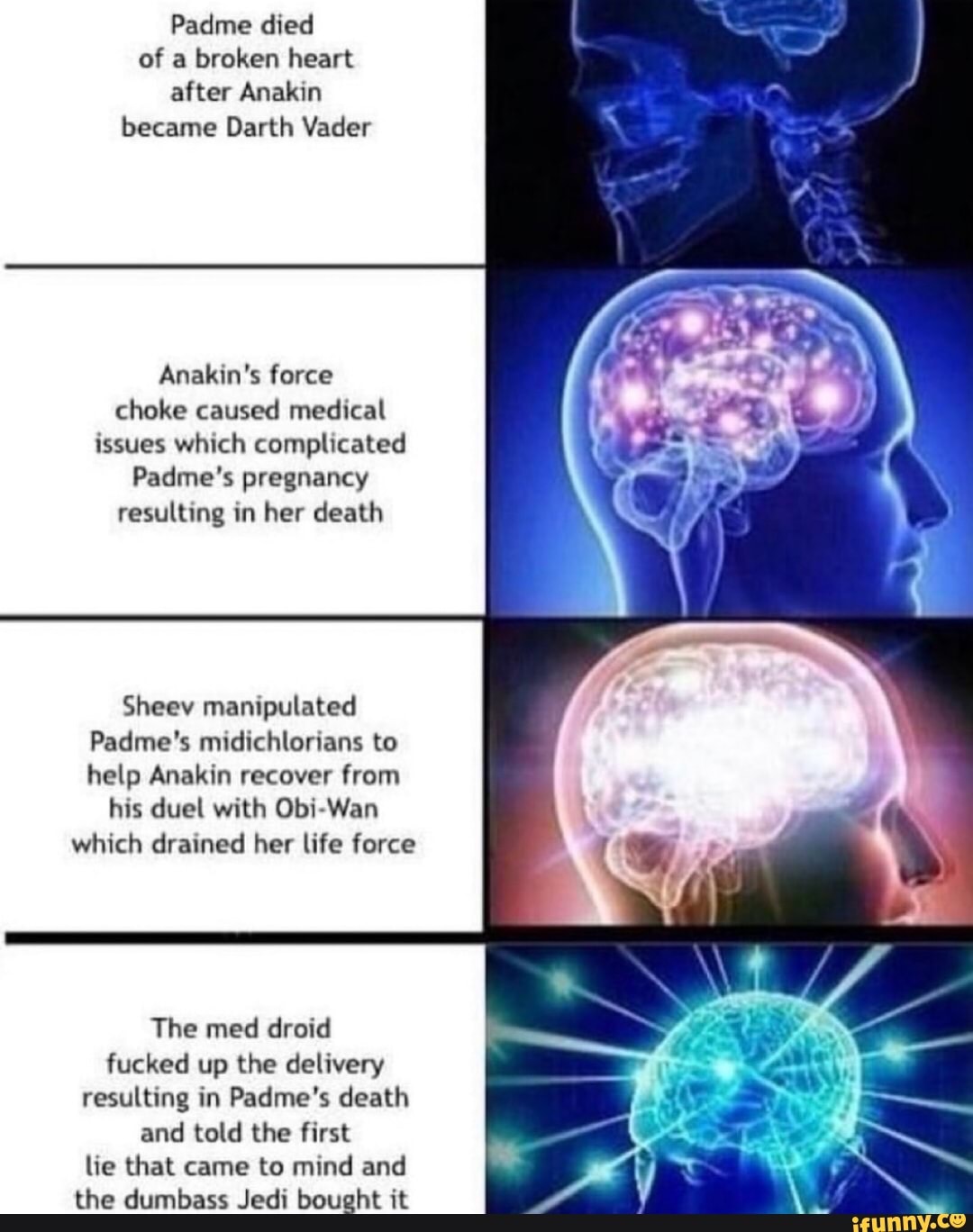 Padme died of a broken heart after Anakin became Darth Vader Anakin's ...