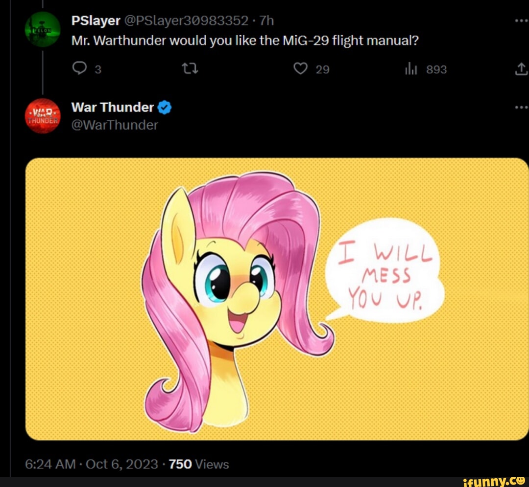 PSlayer @PSlayer30983352 Mr. Warthunder would you like the MiG 29 ...