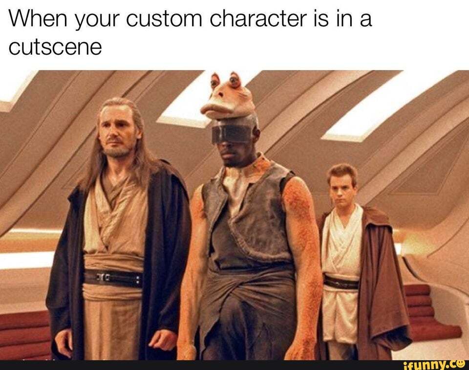 When your custom character is in a cutscene fe - iFunny
