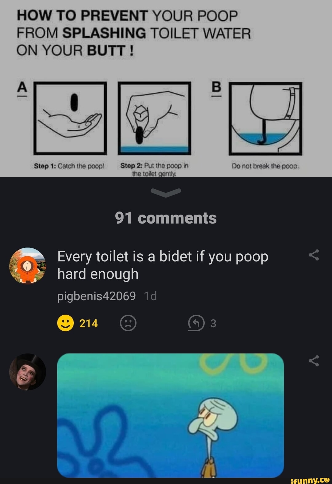 HOW TO PREVENT YOUR POOP FROM SPLASHING TOILET WATER ON YOUR BUTT ! Step 1: Catch the poop! Step ...