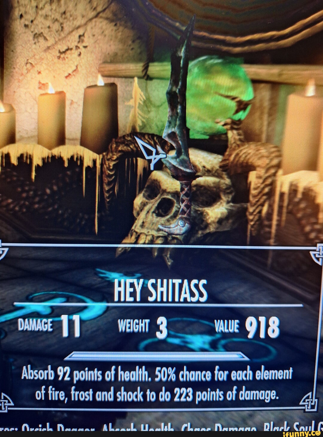 918 Absorb 92 points of health, 50% chance for each element of fire ...