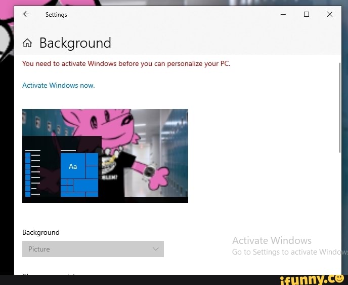 Settings Background You Need To Activate Windows Before You Can